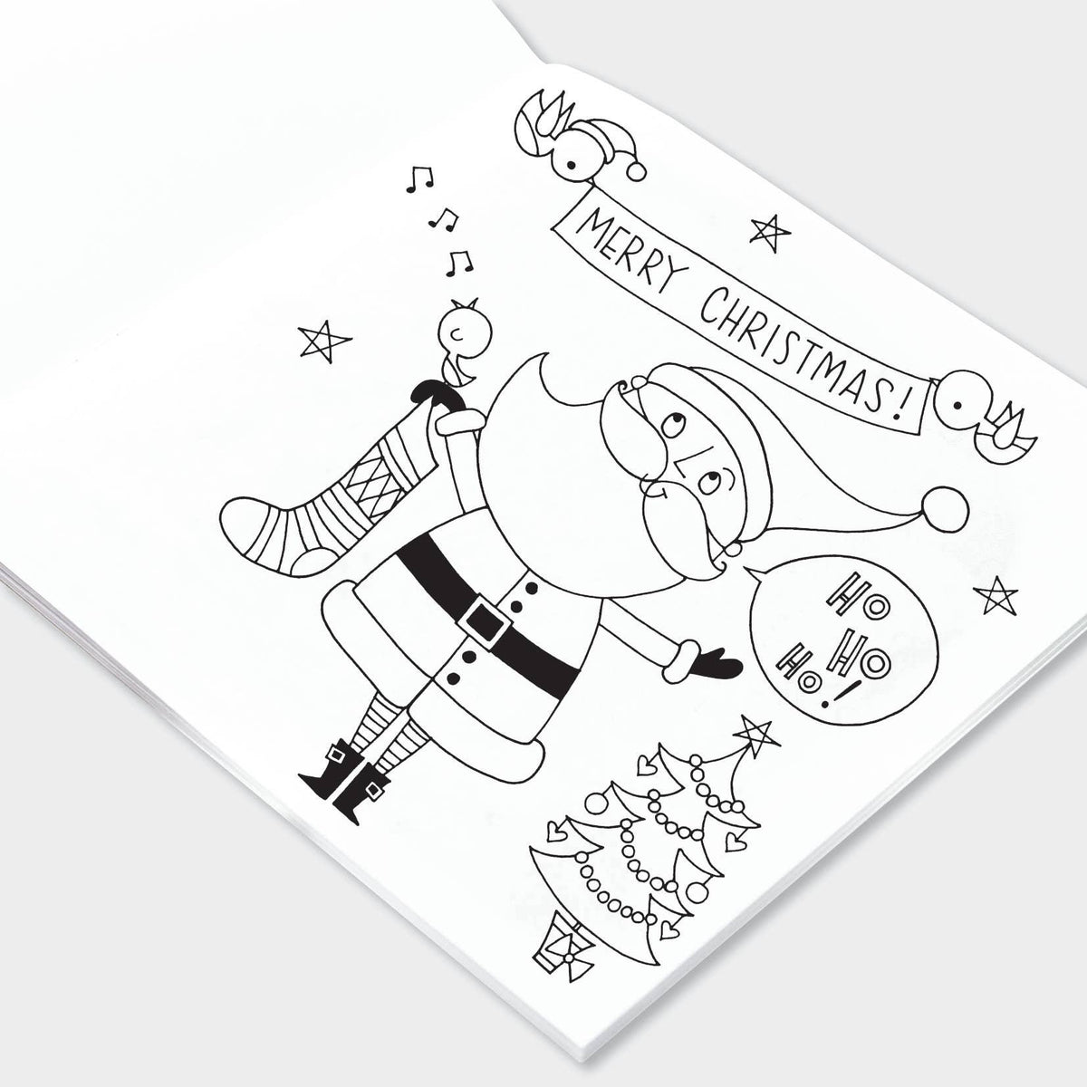 Children's Christmas Colouring Book - Santa Scene – Ruby & Grace