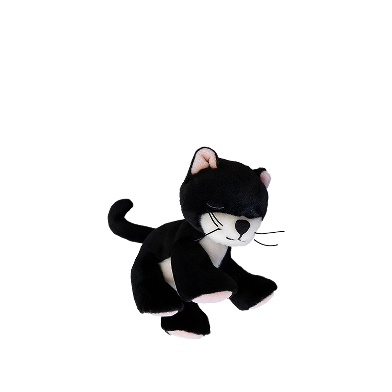 Olli Ella Binky Kitten Kit – Black & White Cat Plush Toy – Ruby & Grace